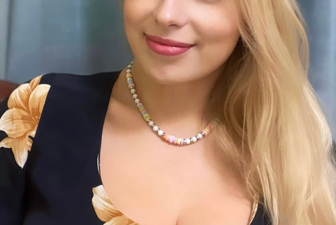 Колье Jewellery by Marina Orlova, агат, ракушка, гематит, длина 43 см, белый — фото 1
