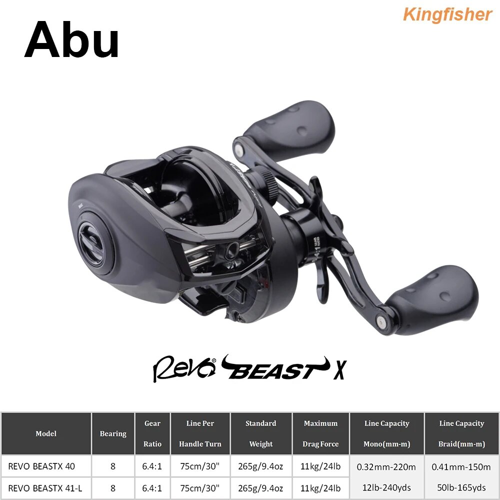 Abu Revo Beast X Низкопрофильная Рыболовная катушка Left Handed