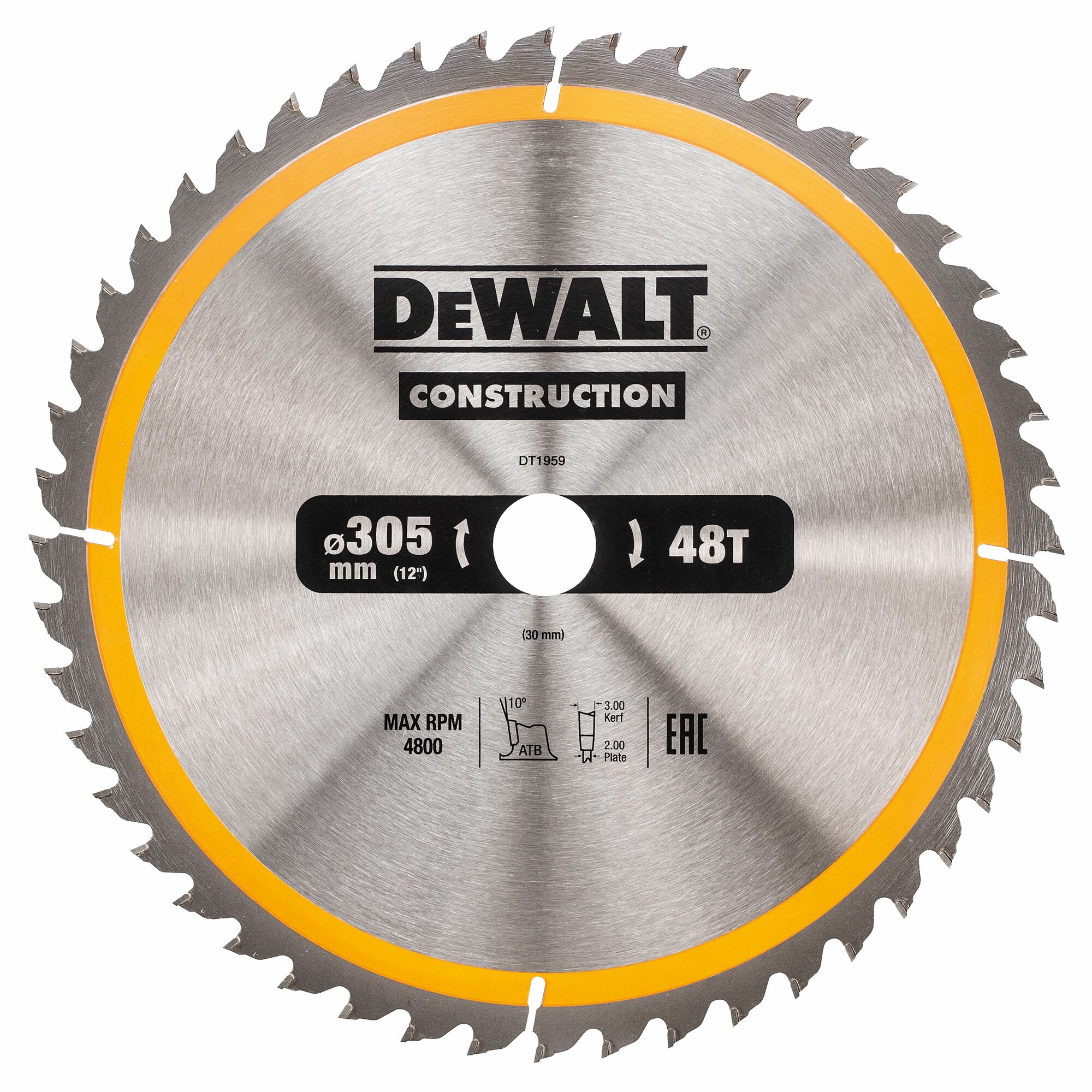 Пильный диск DEWALT CONSTRUCTION DT1959, 305/30 мм.