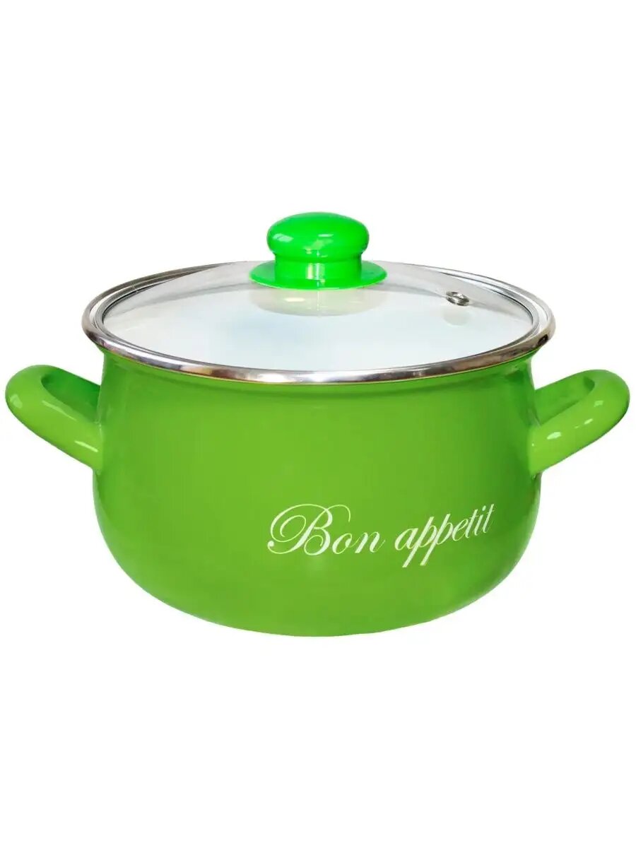 Кастрюля эмалированная 5.1л Грин