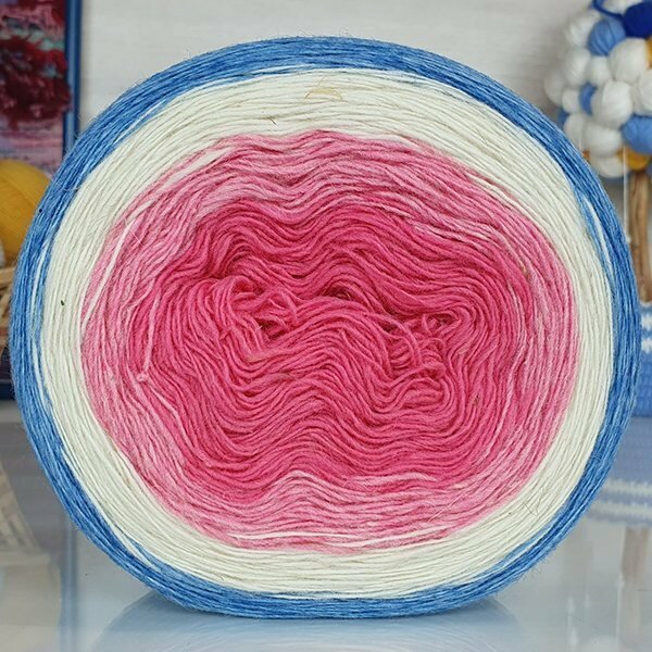 Пряжа Рассказовская ангорка колор 09-2 яр. гол/бел/роз (2 мотка)