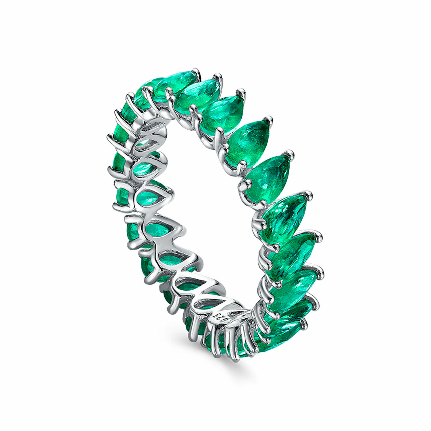 Кольцо тонкое, серебро, 925 проба, алпанит, фианит