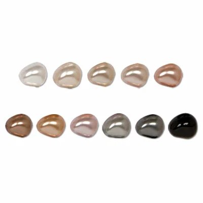 Бусины Чехия "PRECIOSA" под жемчуг фигурн. 131-50-021 11 x 9.5 мм 10 шт. св. серый (light grey)