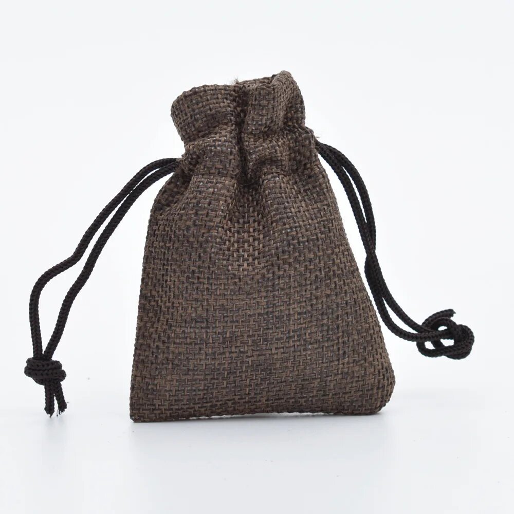 Джутовая мешочек 10x14 см, Dark Brown, 50 шт.