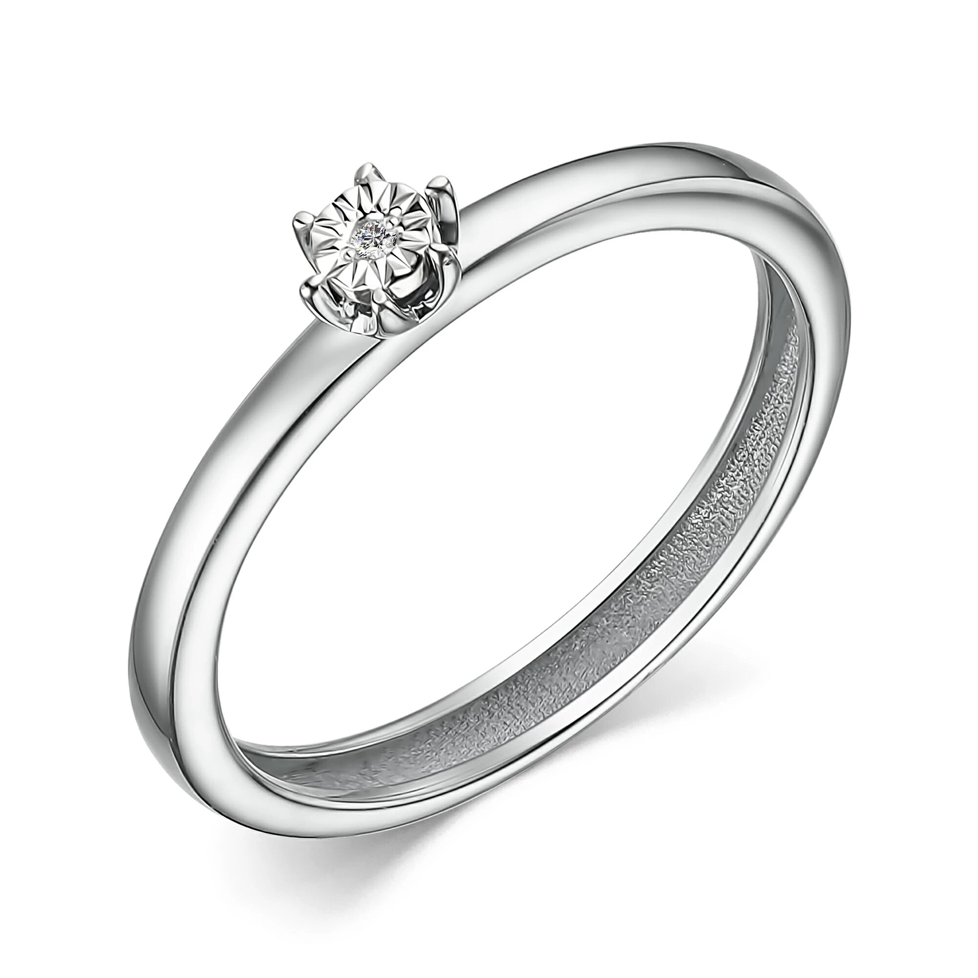 Кольцо помолвочное, белое золото, 585 проба, бриллиант