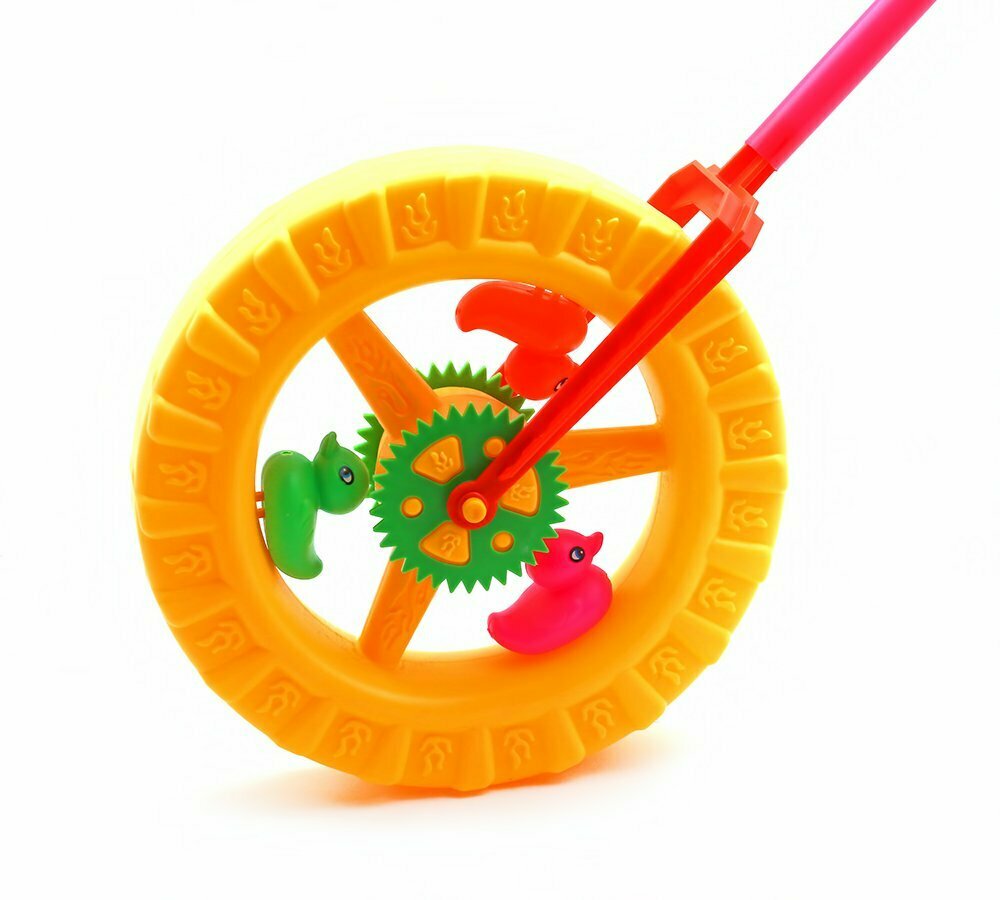 Каталка-колесо "Интерактивная_FT", для детей от 1.5 лет, унисекс, оранжевая