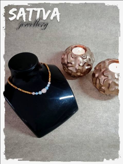 Кантхималы из Туласи с розовым кварцем и лунным камнем SATTVA jewellery