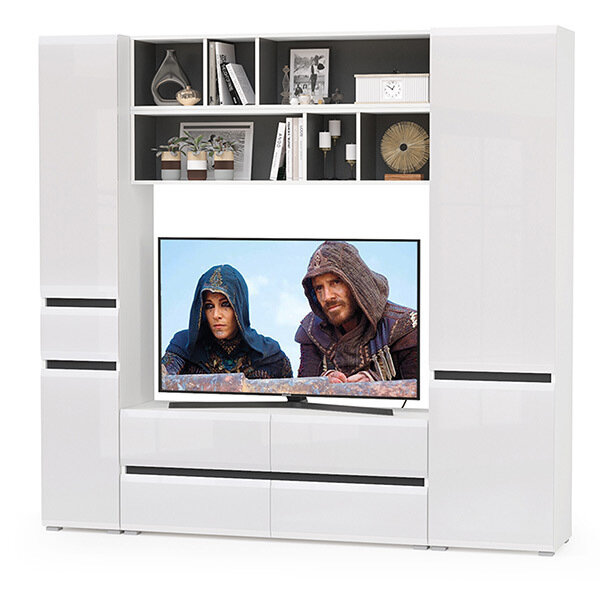 Сидней Комплектация № 41, цвет корпус: белый/чёрный/фасады: МДФ белый глянец