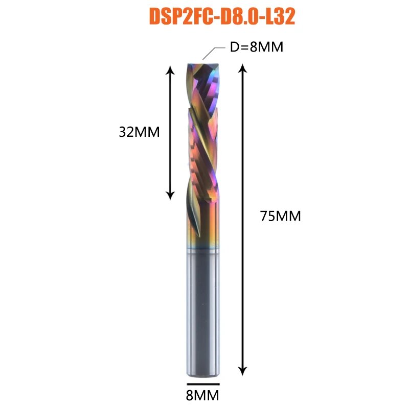 DREANIQUE спиральная твердосплавная фреза для дерева 4 мм DSP2FC-D8.0-L32