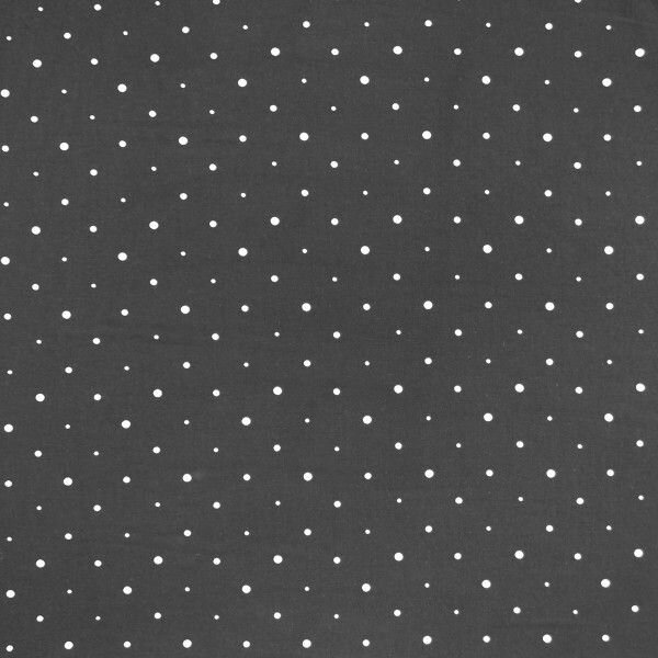 Ткань Ткани-100, вискоза, 100%, 1,4x2 м, черная, в белый горошек