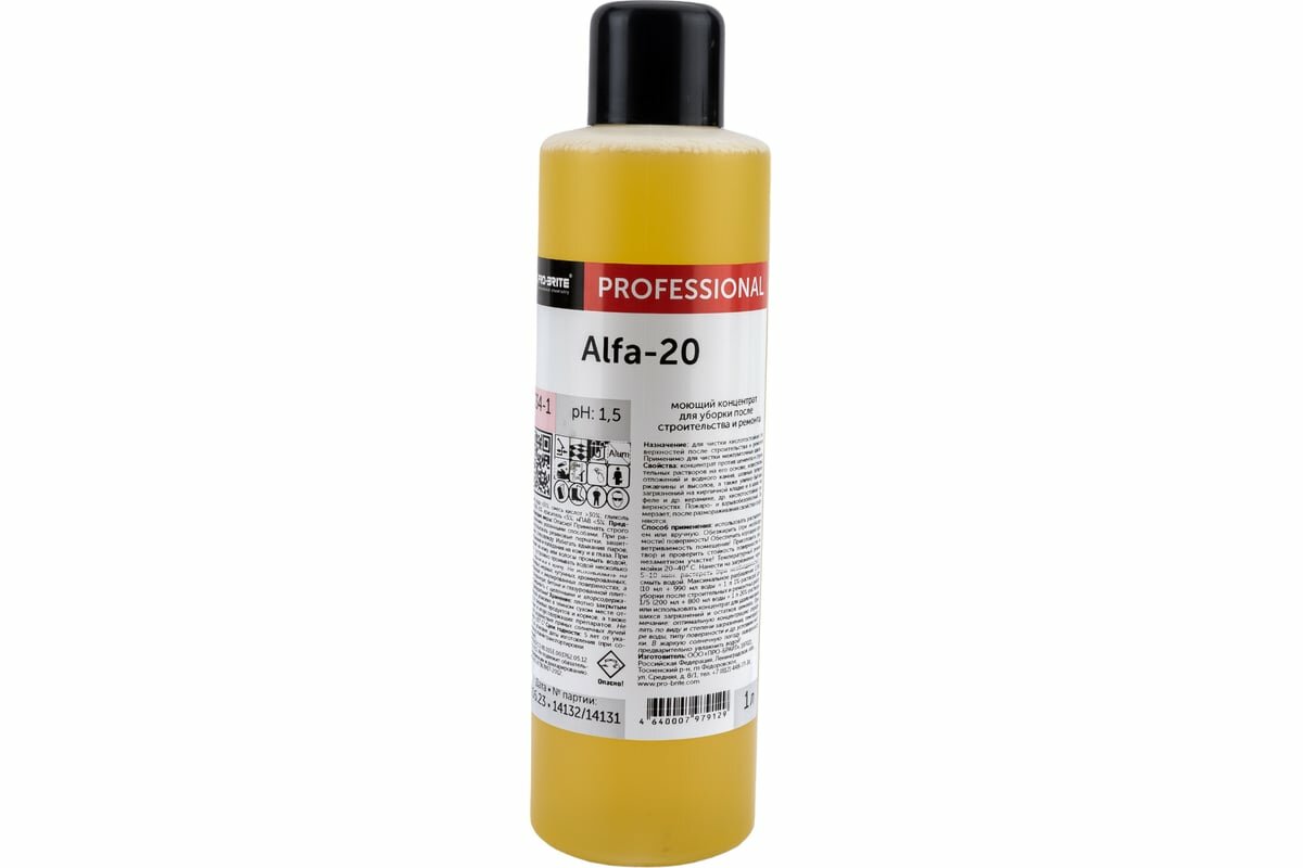 Pro-Brite ALFA-20 Моющий концентрат для уборки после строительных и ремонтов, 1 л, 034-1