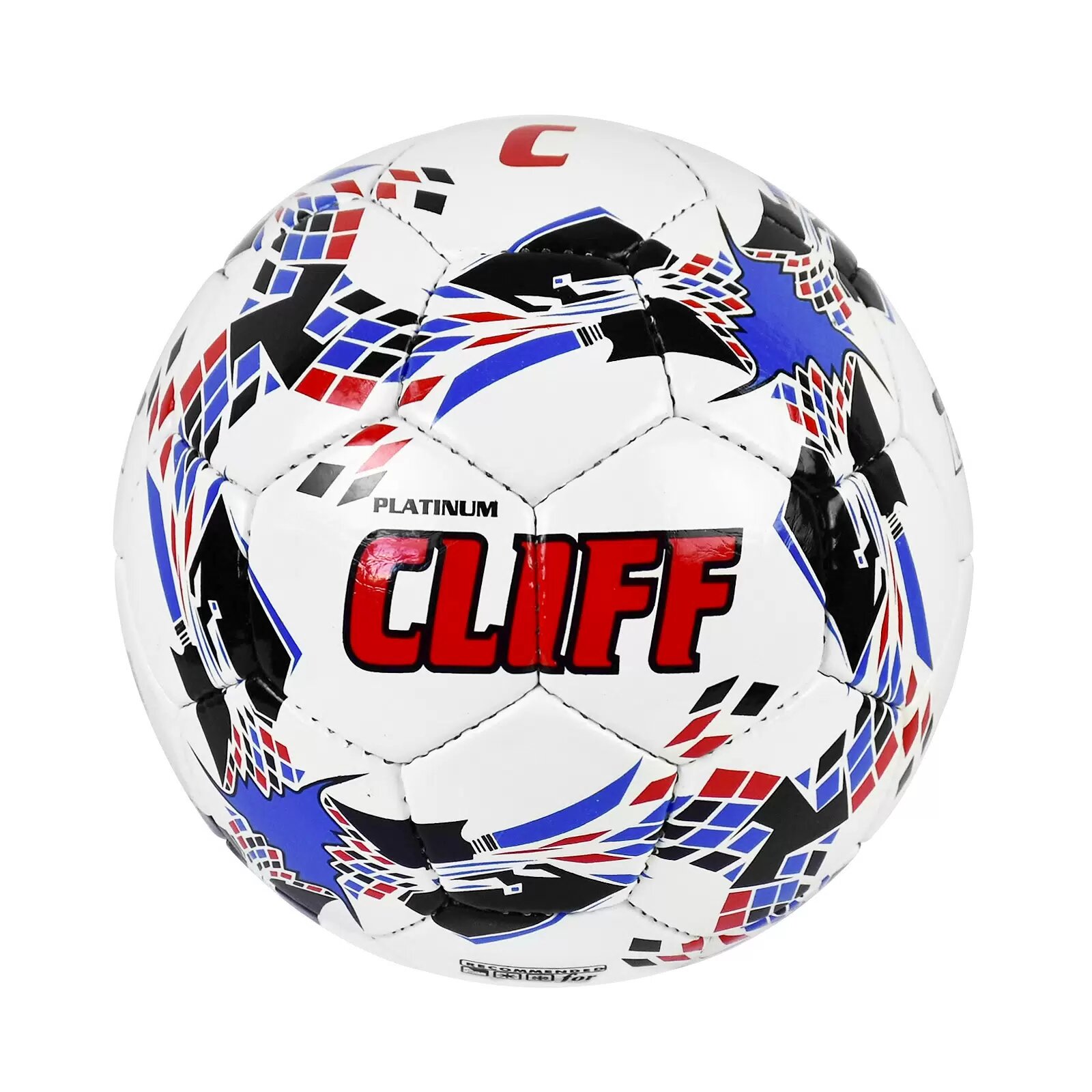 Мяч футбольный CLIFF 7052 Partten Platinum, 4 размер, без отскока, PU, бело-красно-синий