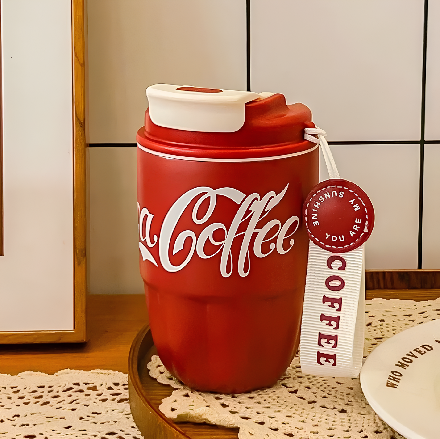 Термокружка из нержавеющей стали , Мини термос 0,26 л цвет красный