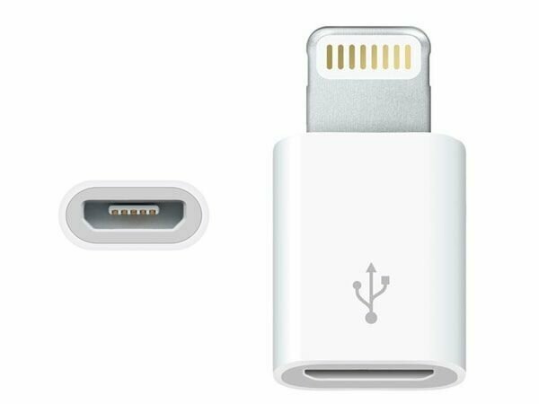 Переходник с Micro USB на Lightning 8 pin, белый, пластик