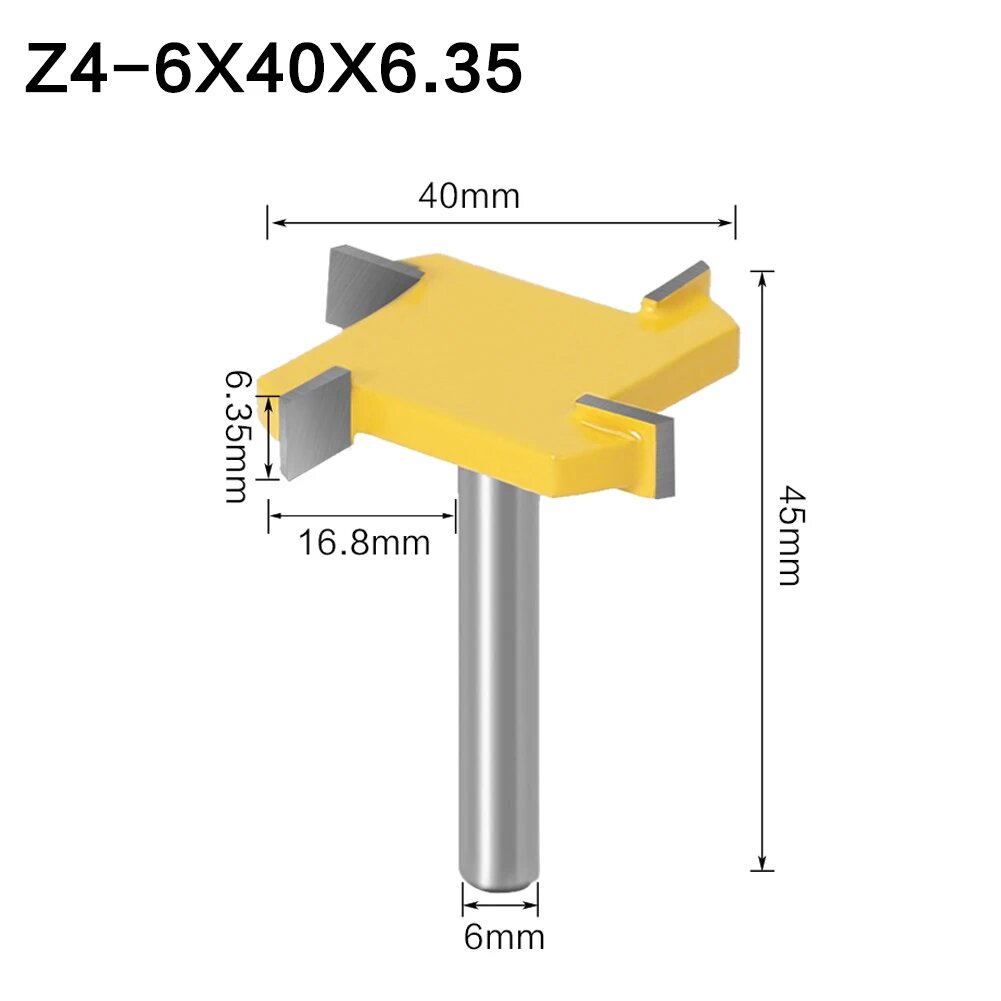 Фреза деревообрабатывающая Z4-6X40X6.35, 6 мм