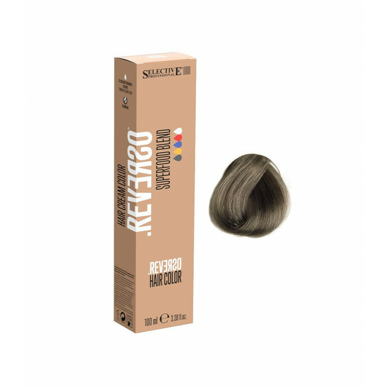 Краска для волос Selective Professional Coloring Hair Reverso Hair Color, Крем-краска перманентная, обогащенная эксклюзивной фреш-смесью Superfood, без аммиака, 7.11