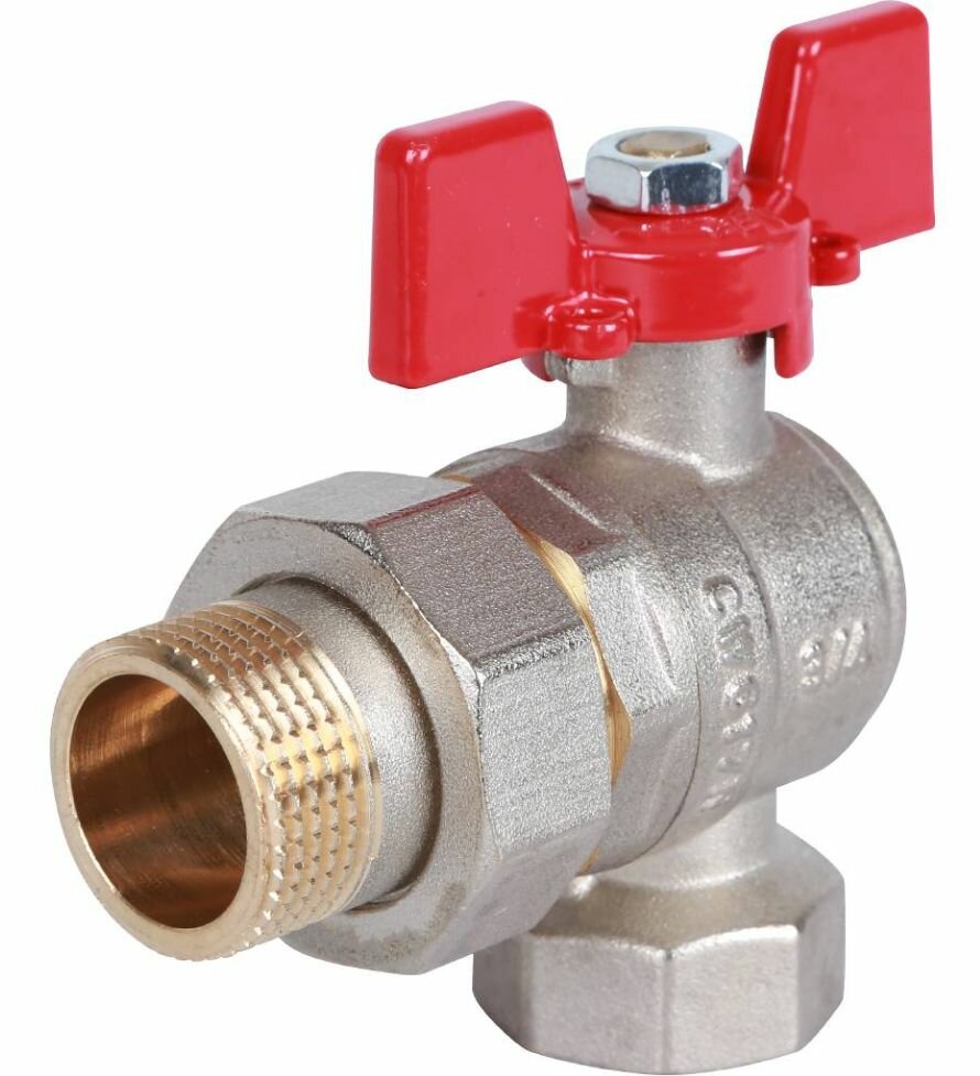 Кран шаровой угловой Rommer 3/4" с американкой