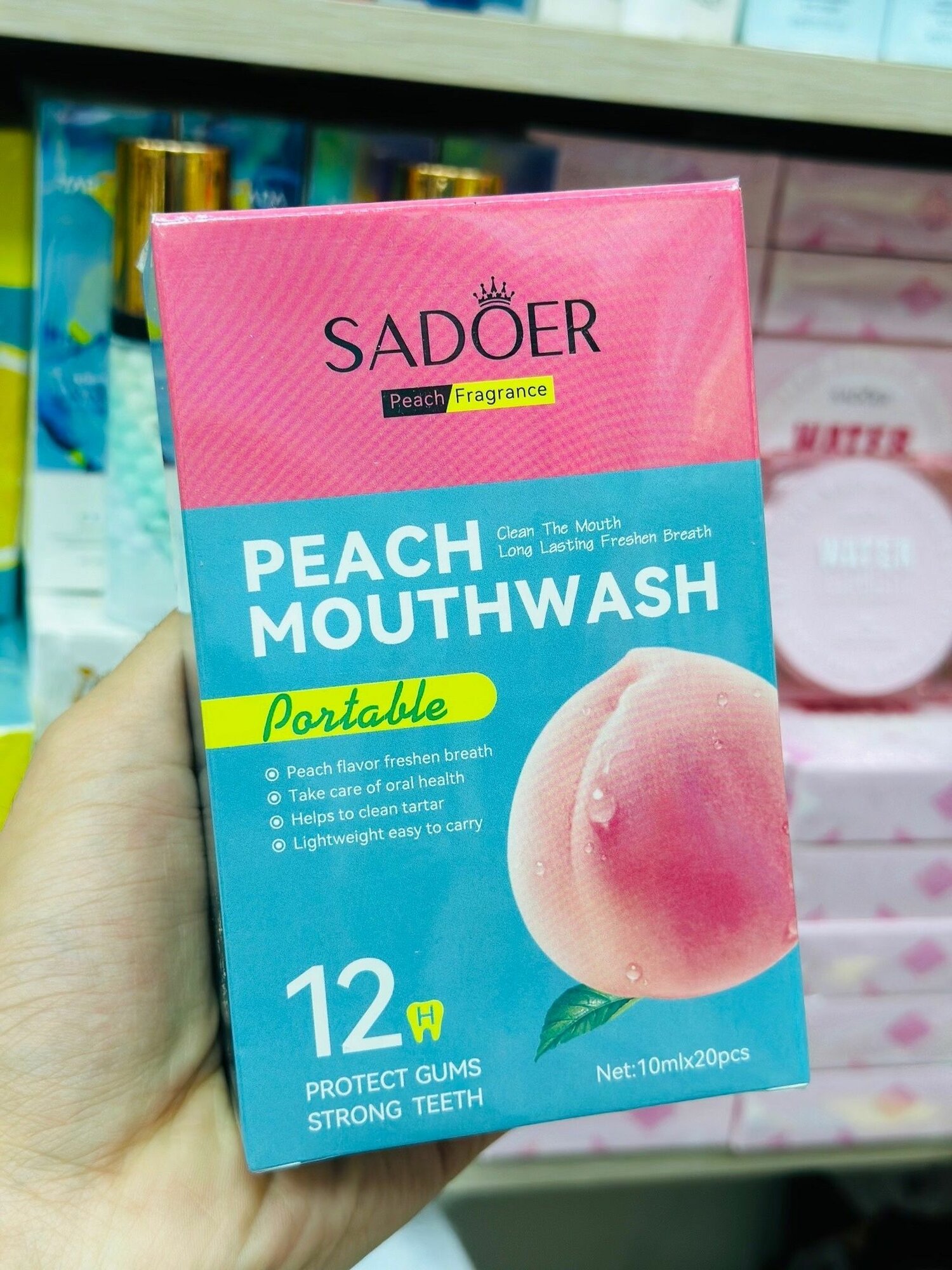 Ополаскиватель ( персик) SADOER для полости рта 20 саше по 10 мл.