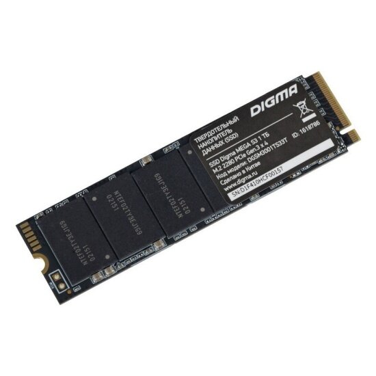 SSD диск Digma SSD M.2 Mega S3 1TB PCIe 3.0 x4 (DGSM3001TS33T)