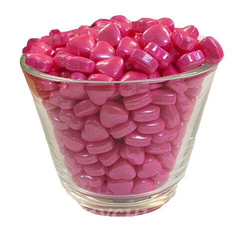 Декор Сердечки розовые большие Sweet bear, 100 гр. (Набор из 3 шт.)