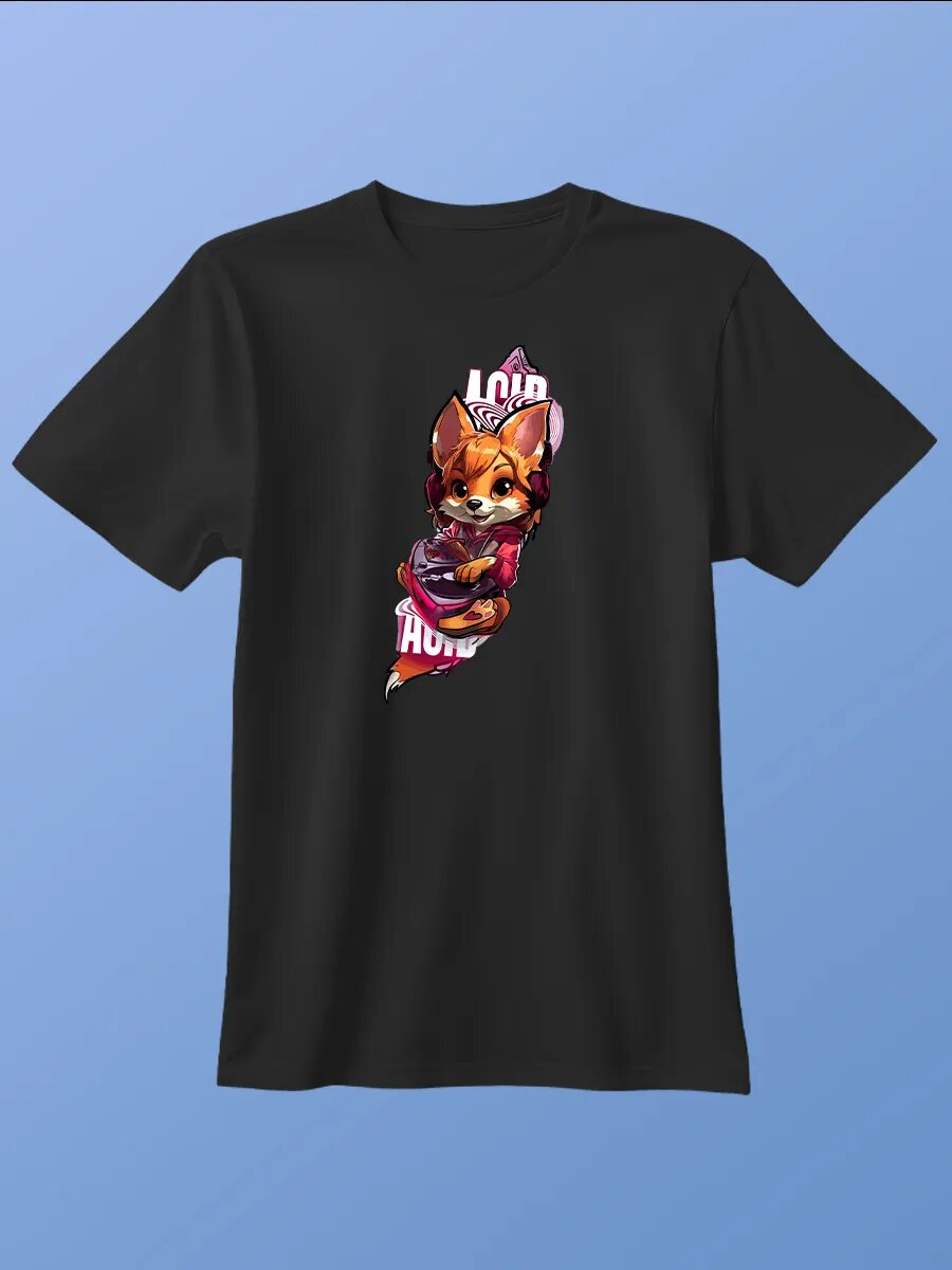 Футболка с принтом лиса геймер прикольный принт