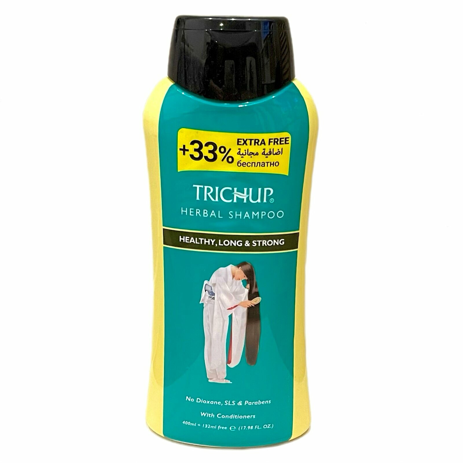 TRICHUP Herbal Shampoo HEALTHY, LONG & STRONG, Vasu (тричуп (тричап) Травяной шампунь-кондиционер здоровые, длинные И сильные, Васу), 400+132 мл.