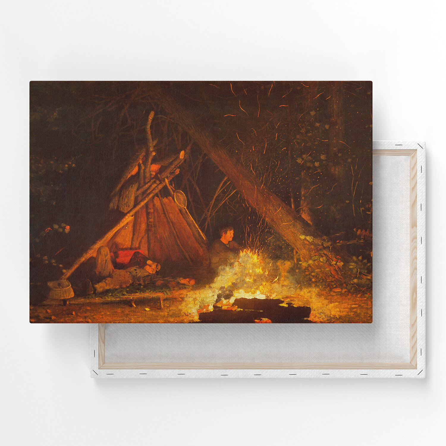 Картина на холсте, репродукция / Уинслоу Хомер - Camp Fire, 1880 / Размер 30 x 40 см