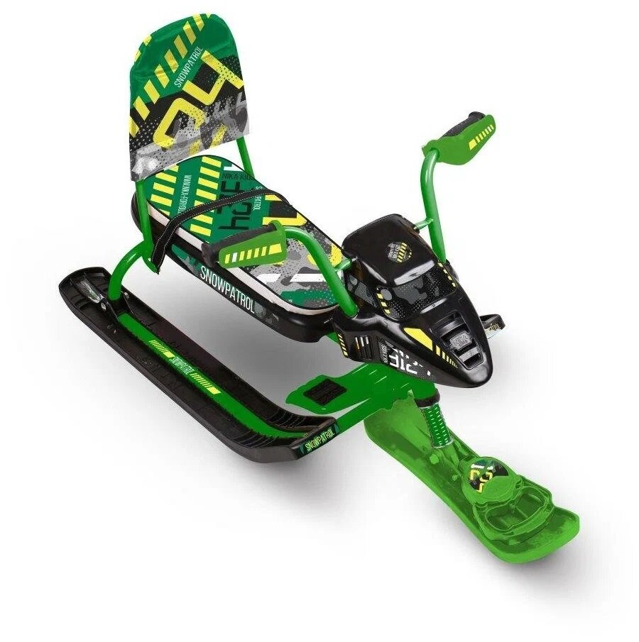 Снегокат Nika Snowpatrol СНД2, велоруль со спинкой, зеленый
