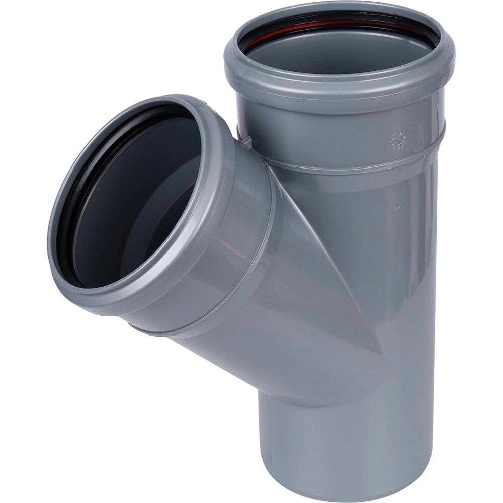 Тройник канализационный SINIKON, полипропилен, 110/110 мм, 45°, раструбный, 1 шт
