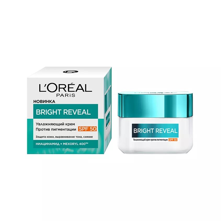 Крем для лица LOREAL BRIGHT REVEAL SPF-50 ниацинамид + mexoryl 400 (против пигментации увлажняющий) 50 мл