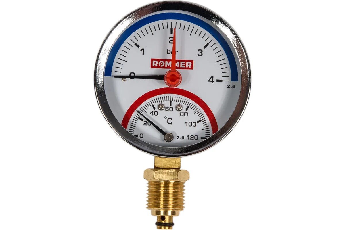 ROMMER rim-0006-800415 термоманометр с автоматическим клапаном, DN80 1/2, 0-120°C, 0-4 бар
