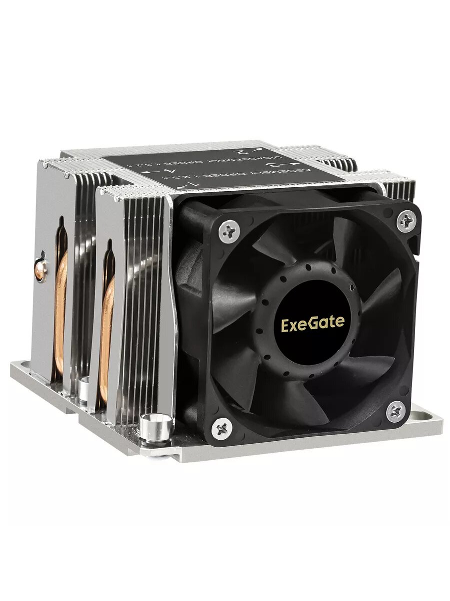 Процессорный кулер ExeGate ESNK-P0068AP4. PWM.2U.3647. Cu Square EX293439RUS, TDP 205W, сокет 3647, 4pin, 52 дБ