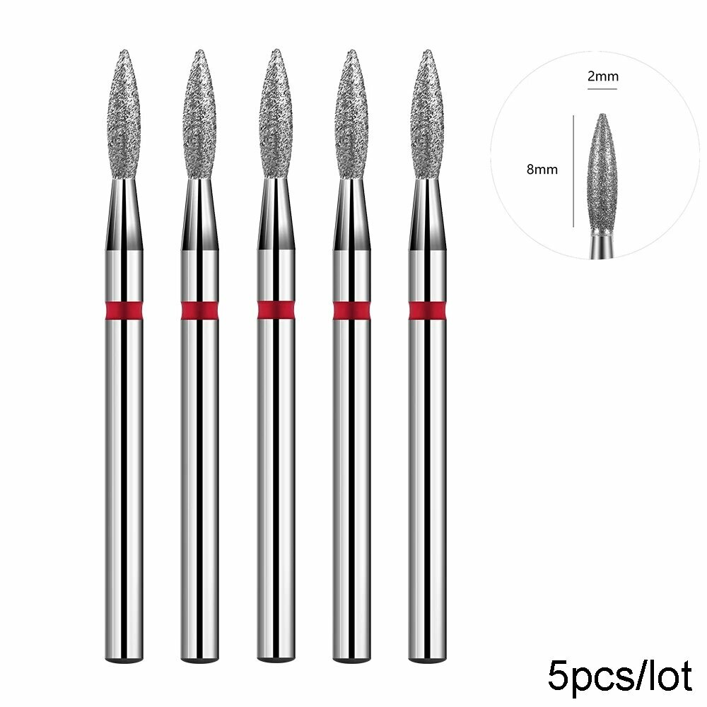 Набор Алмазных фрез для маникюра, набор из 5 насадок для электрической дрели