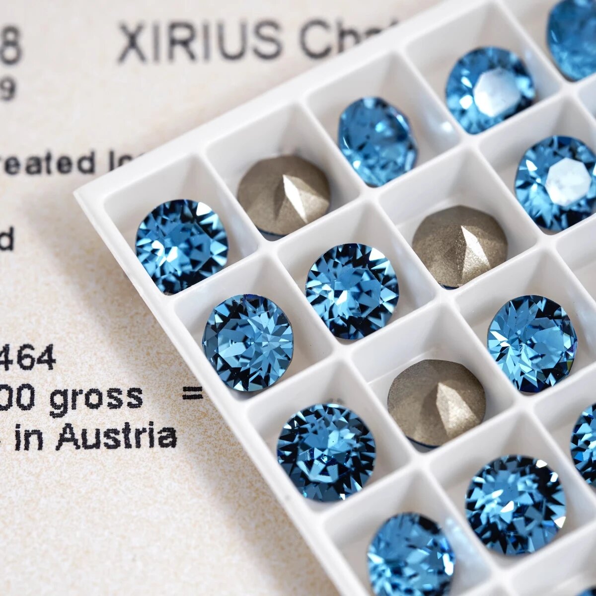 Кристаллы XIRIUS Chaton Ice Blue 1405 F, Синий, SS39(8.2mm)