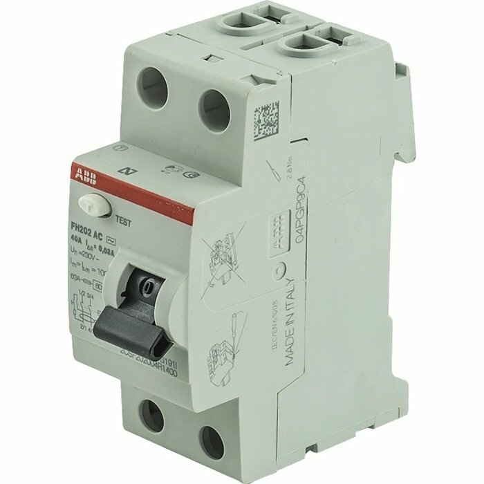 Узо ABB FH тип АС один полюс 40 A FH202 AC-40/0,03 2CSF202002R1400 ЛОТ 2 шт