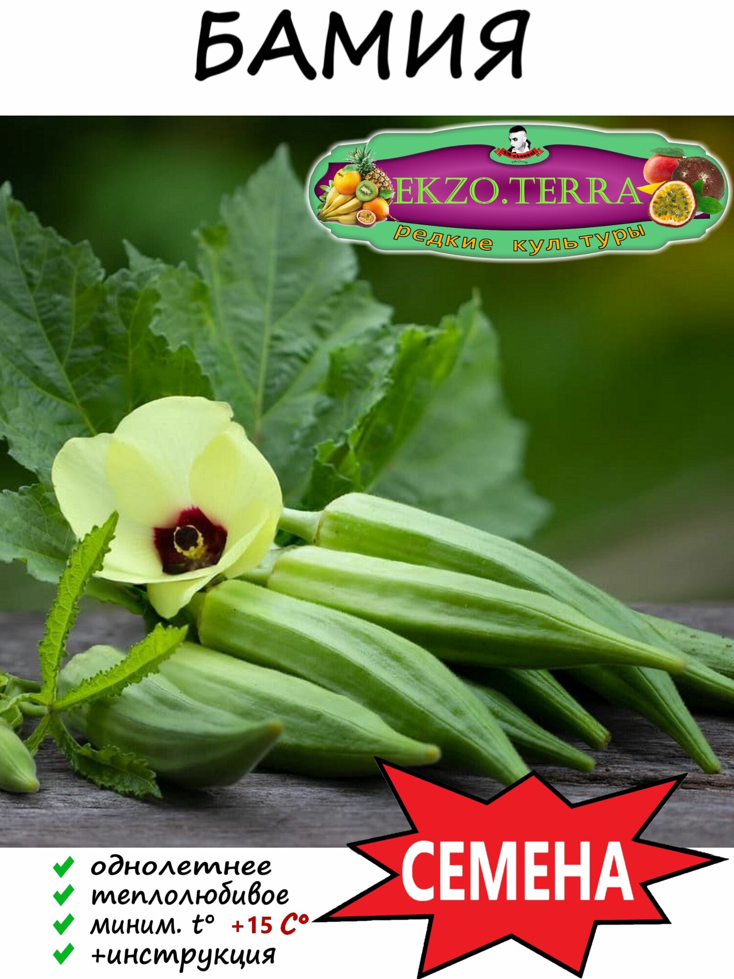 Семена Бамия 3 шт.