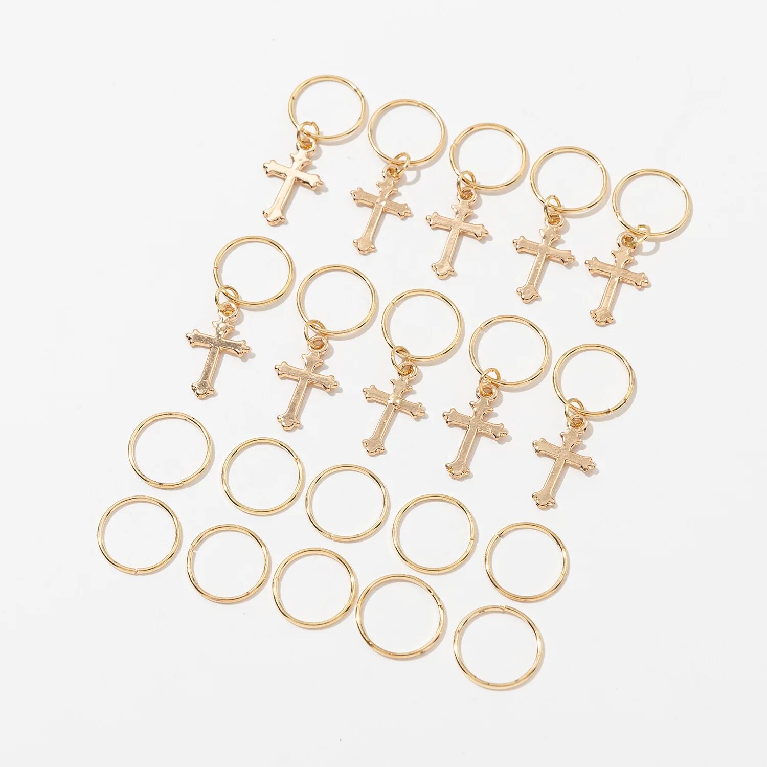 Подвески для волос крестик, 20шт, Цвет: 20pcs NO.1