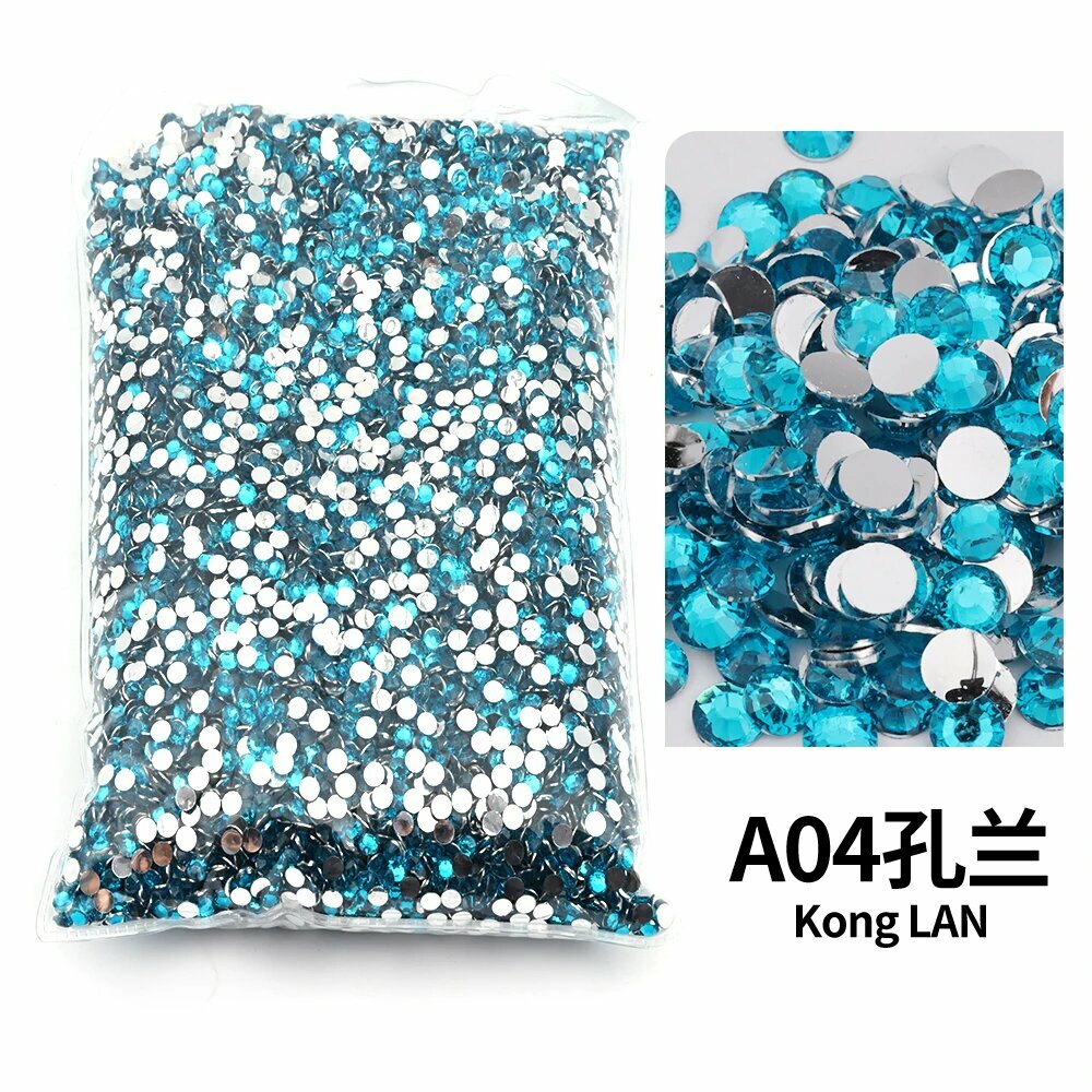 Пластиковые стразы ss6-ss30 2-6 мм для рукоделия 5mm SS20-3000pcs, Cape Blue