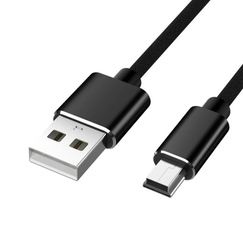 Плетеный USB 2.0 кабель Type A — Mini B 1 метр Black