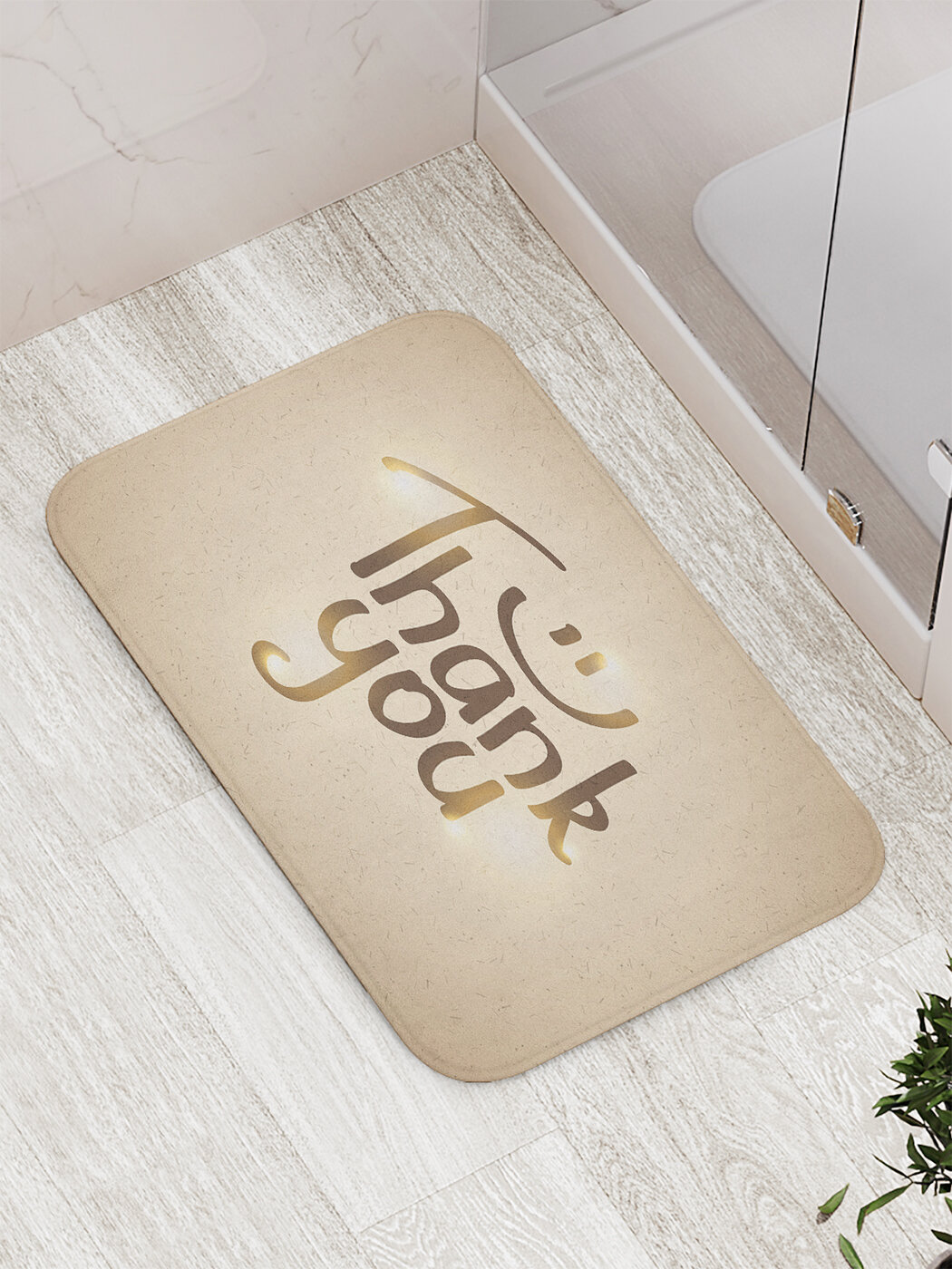 Коврик для ванной комнаты, туалета "Благодарный смайлик" противоскользящий, 52х77 см, JoyArty