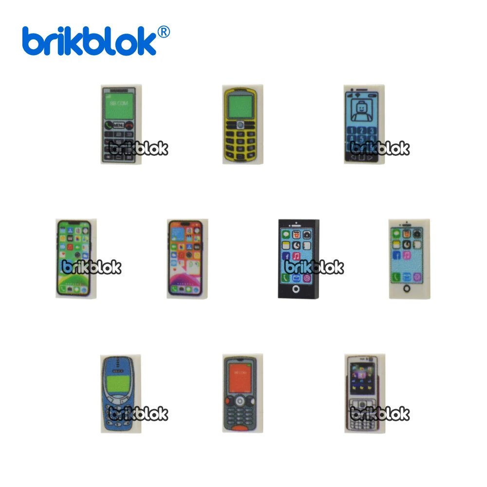Брикблок напечатанная плитка для мобильного телефона 10 шт