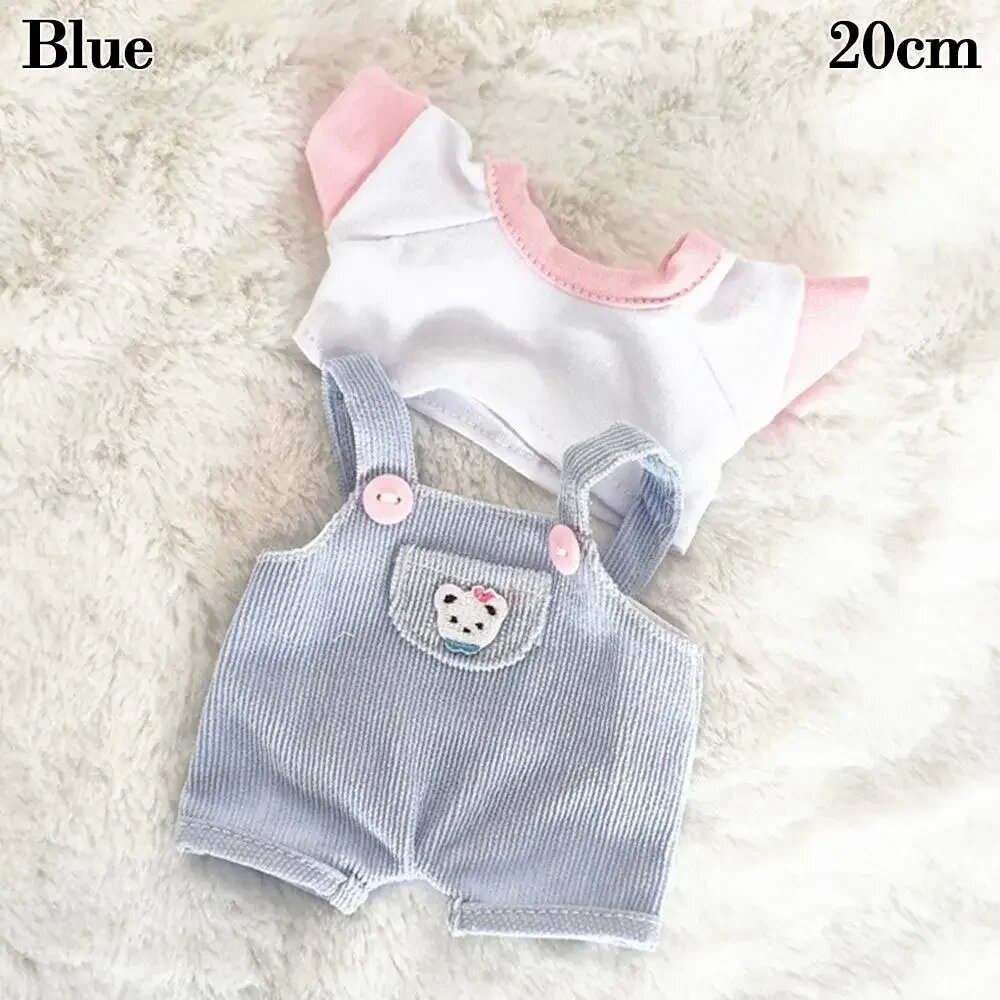 Одежда для куклы 15 см/20 см, Повседневная футболка, комбинезон, джинсовый наряд, хлопковый костюм, аксессуары для кукол 1/12