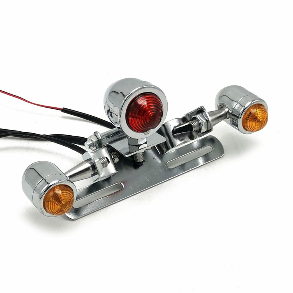 Светодиодные фары дальнего света для мотоциклов, стоп-сигналы, задние фонари с функцией рулевого управления, серебристые