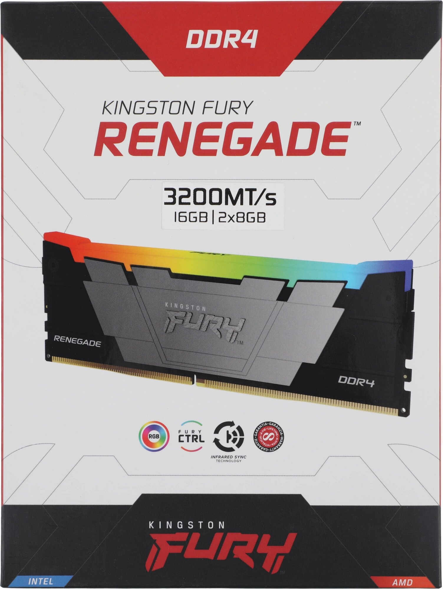 Оперативная память Kingston FURY Renegade RGB KF432C16RB2AK2/16 DDR4 16GB 3200MHz 2x8Gb