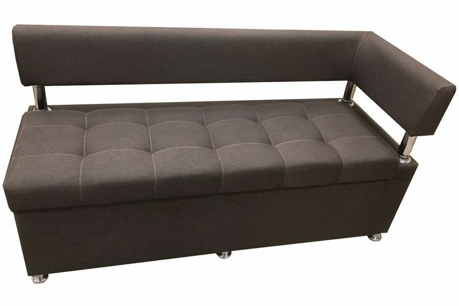 Диван для дома и офиса Парма с подлокотником 140x60х80 горький шоколад рогожка, правый