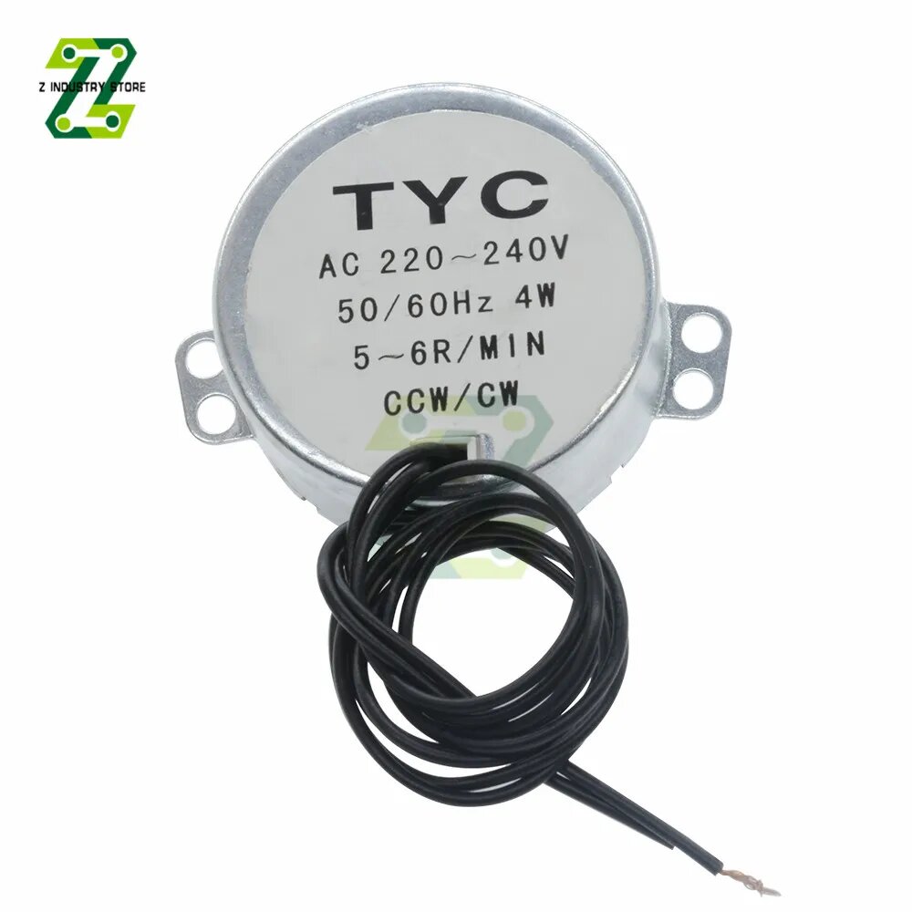 TYC-50 5-6 об/мин Синхронный двигатель переменного тока 220-240 В переменного тока 12 В 50/60 Гц Крутящий момент 4 кгФ. М 4 Вт по часовой/против часовой стрелки AC220-240V
