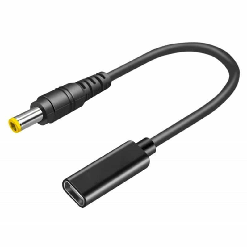 Кабель адаптера для зарядки ноутбука, разъем Female TypeC to DC5.5x2.5mm, 18-20V, длина 0.2м