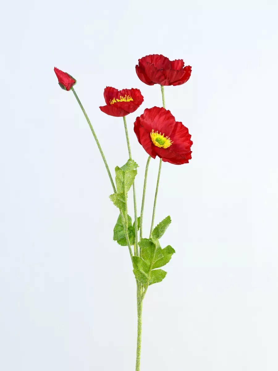 Цветок искусственный Мак мелкий 58 см