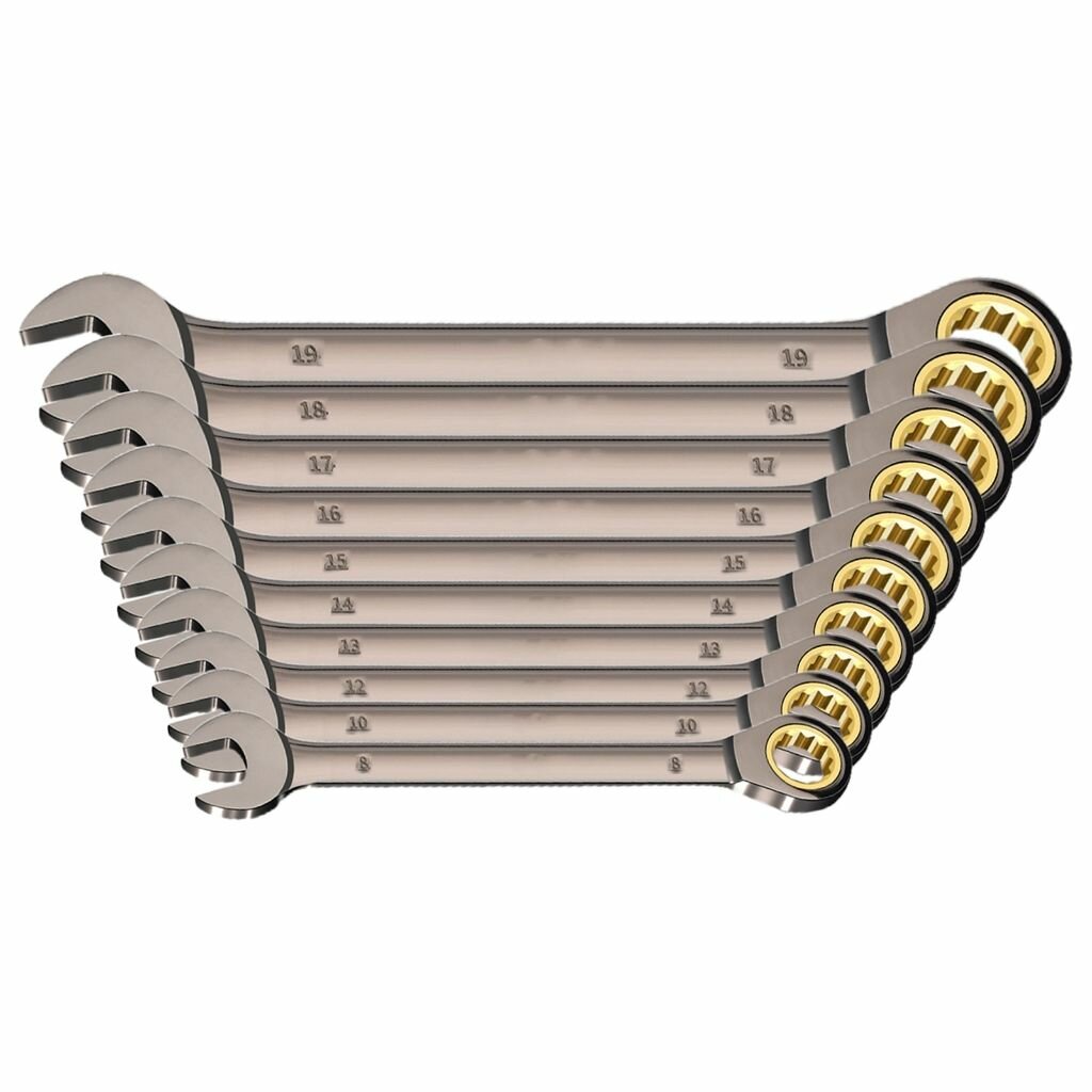 Удлиненный рычажно-двухсторонний ключ - 10 предметов