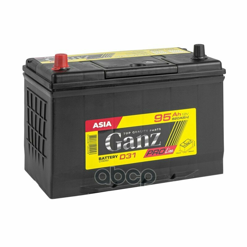 Аккумулятор GANZ PRO-Line JIS 95 А/ч прямой L+ 304x173x220 D31 EN 820 А Аккумулятор GANZ PRO-Line JIS 95 А/ч прямой L+ 304x17.